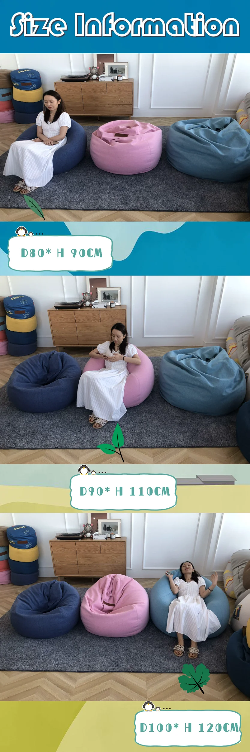 Antique Large Lazy Bag Sitzsack - Stylish Sofa Alternative