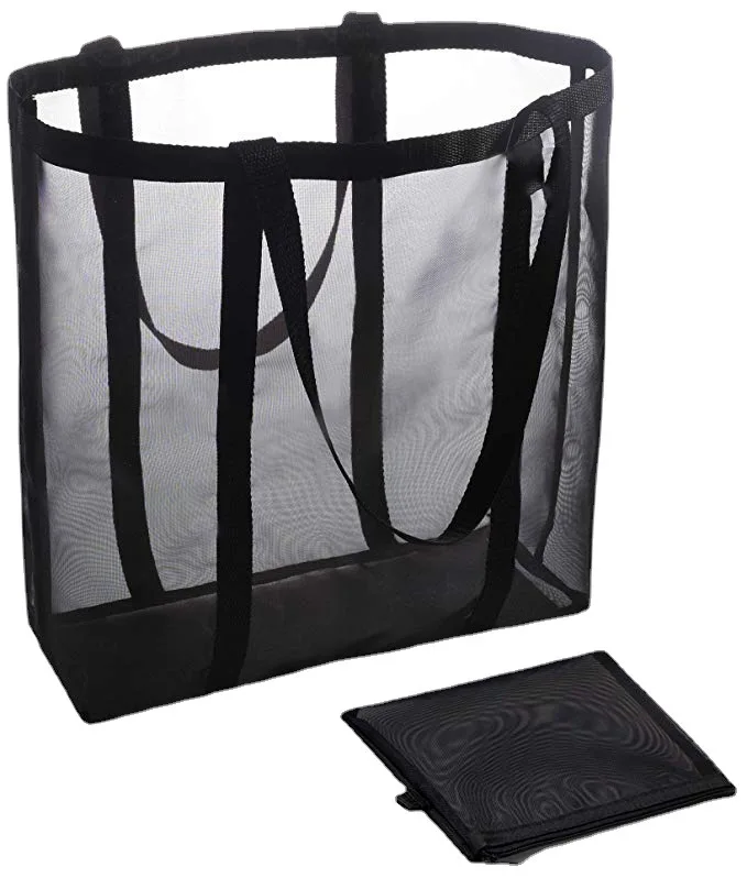 Large Capacity Mesh Shopping Transparent Mesh Storage Nylon Handbag ...