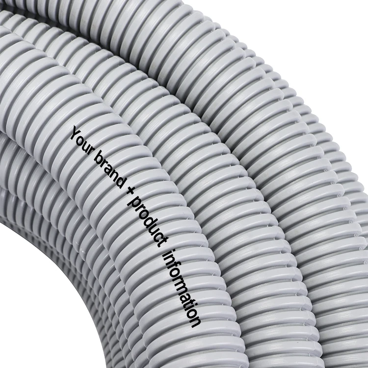 Solar Plastic Corrugated Conduit Pipe Heavy Duty Grey PVC Electrical ...