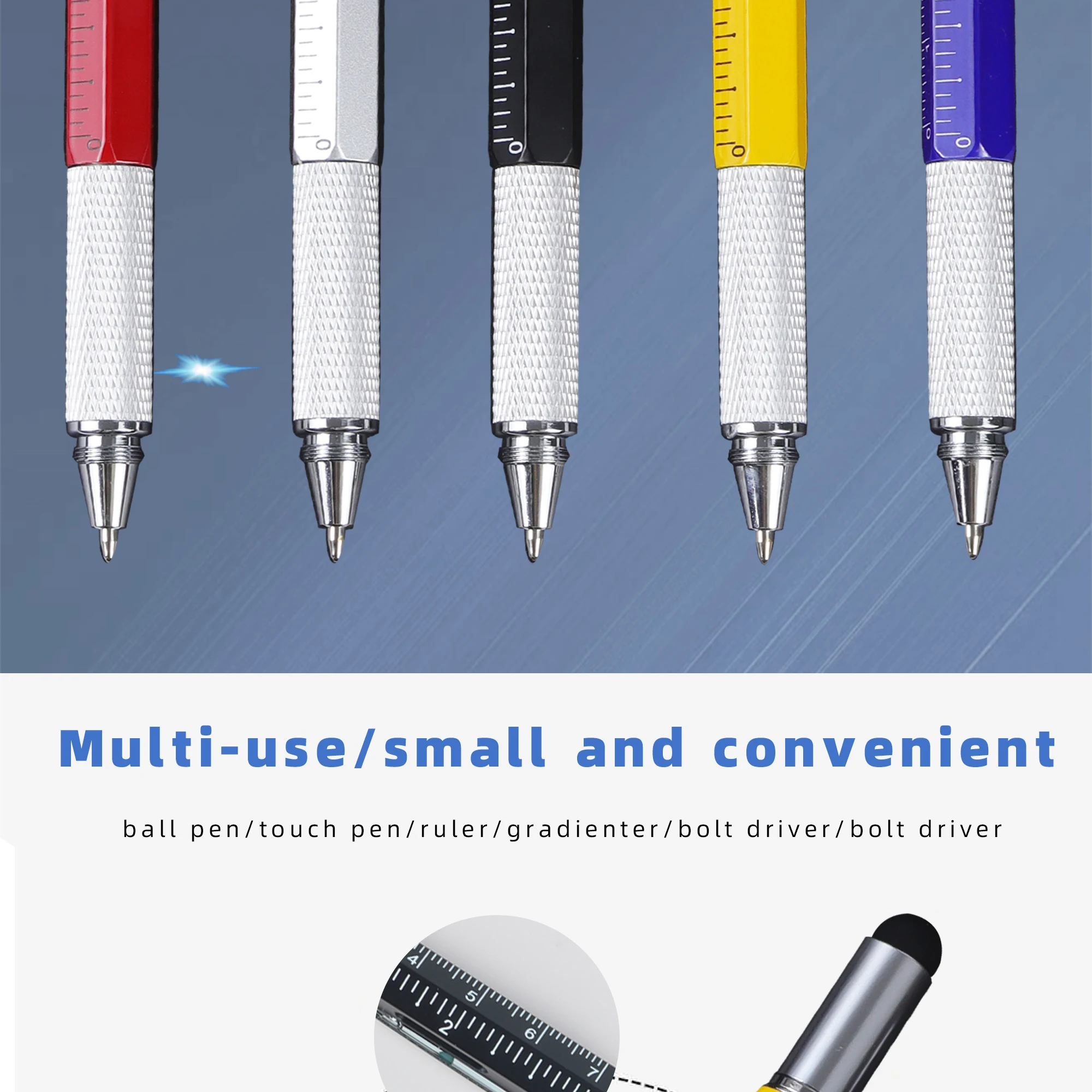 6 in 1 Multi-function Pen Ballpoint Pen with Measuring and Balance ...