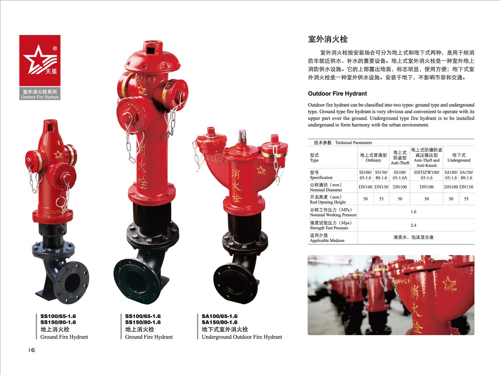 Outdoor Cast Iron Fire Hydrant - Ground Fire Fighting Hydrant