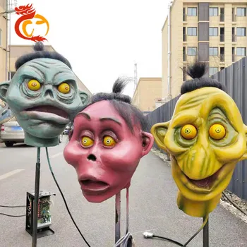 Halloween Animatronics Decorations Haunted House Horror Life Size Head ...