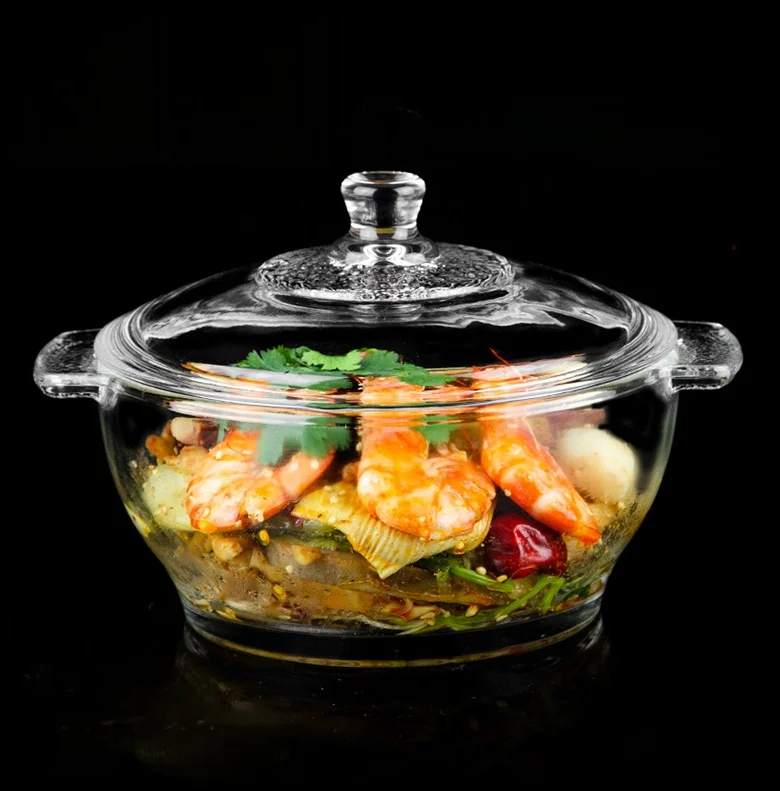 Alibaba.com: 1L thickened glass stockpot with antiskid handle and lid ...