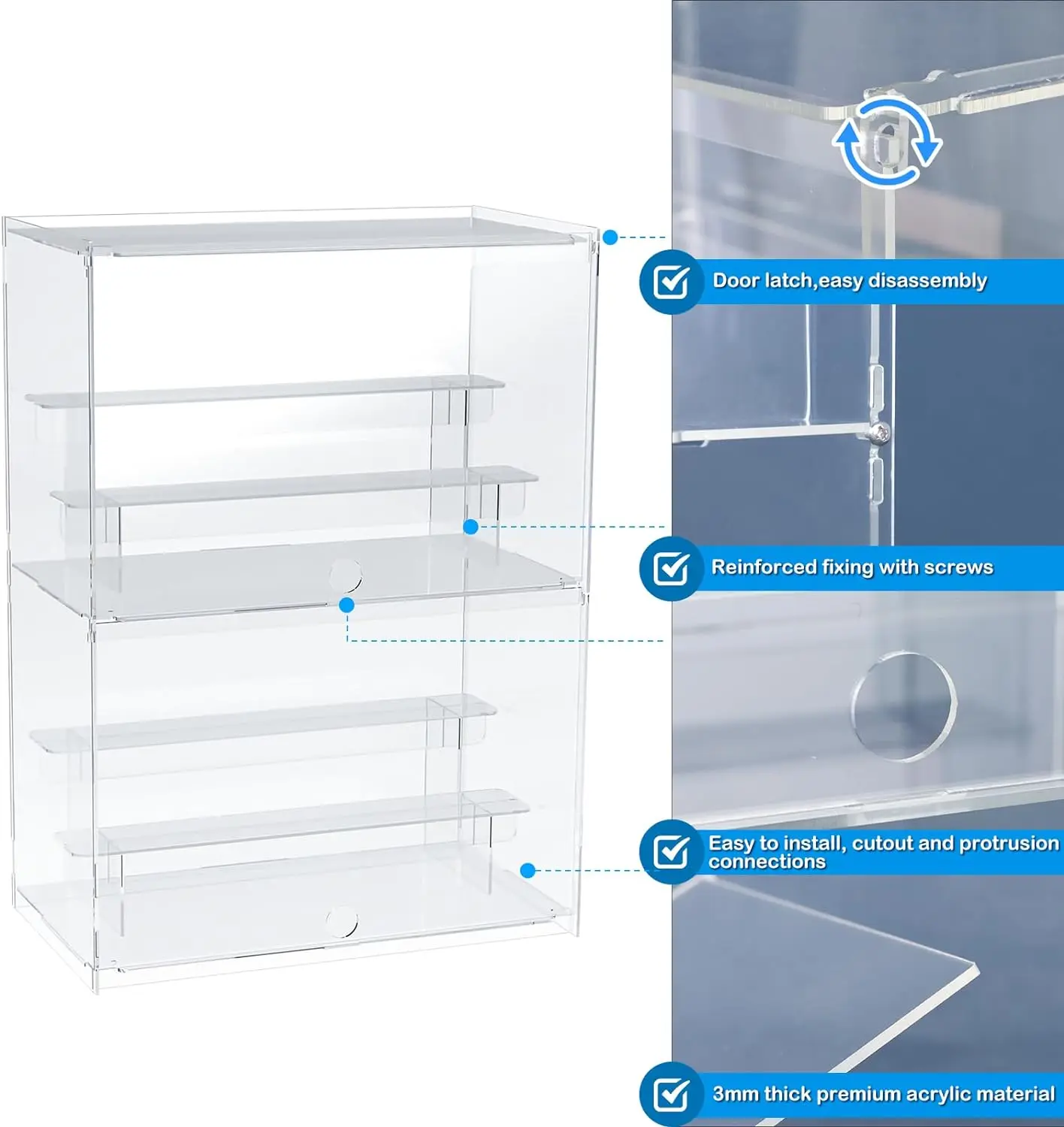 2-Tier Acrylic Display Case Collectibles Clear Acrylic Display Boxes ...
