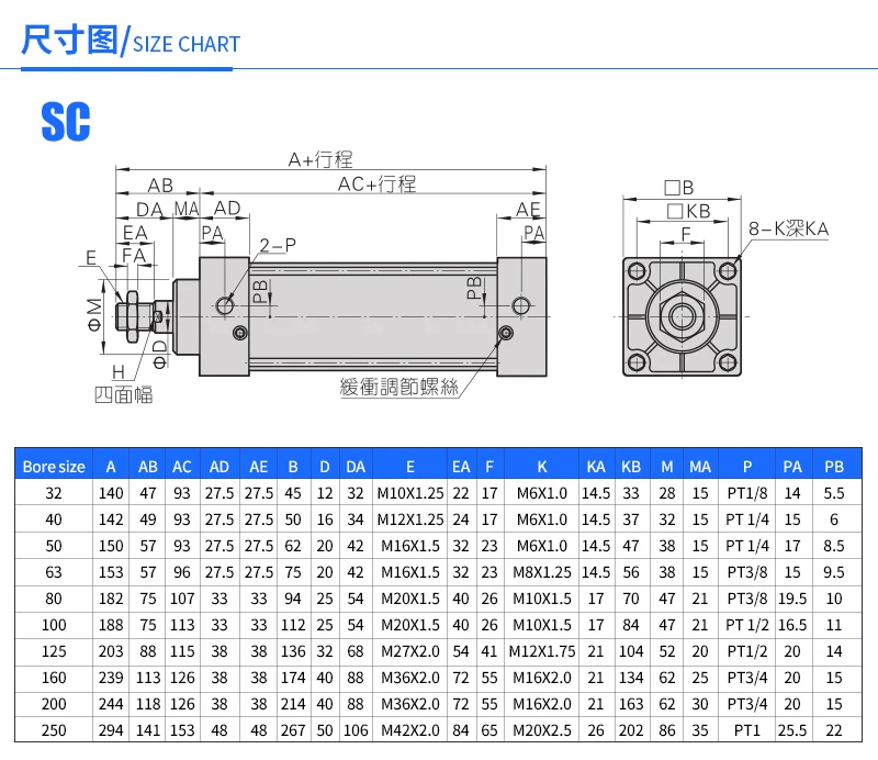 SC Series Aluminium Alloy Standard Cylinders by Yolon