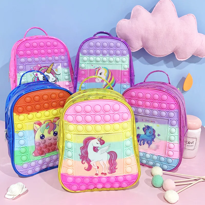 Fidget Toys Pop It School Backpack Toddler Kids Students Pop It Fidget ...