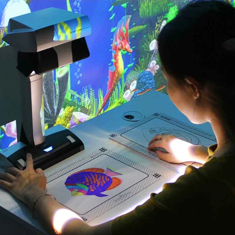 Children Interactive Projection Drawing Fish Ocean Theme Park for Kids ...