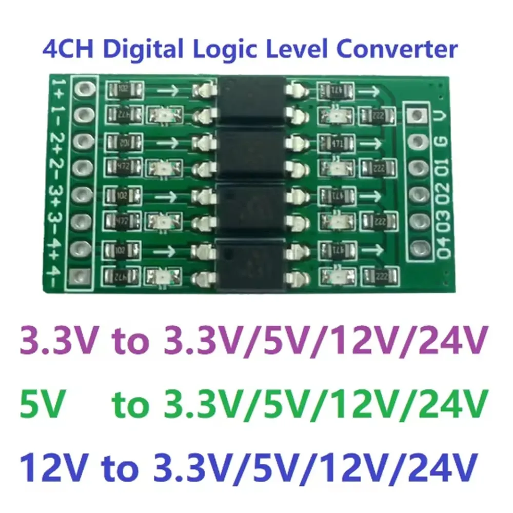 4ch Digital Logic Level Conversion Module with Optical Isolation