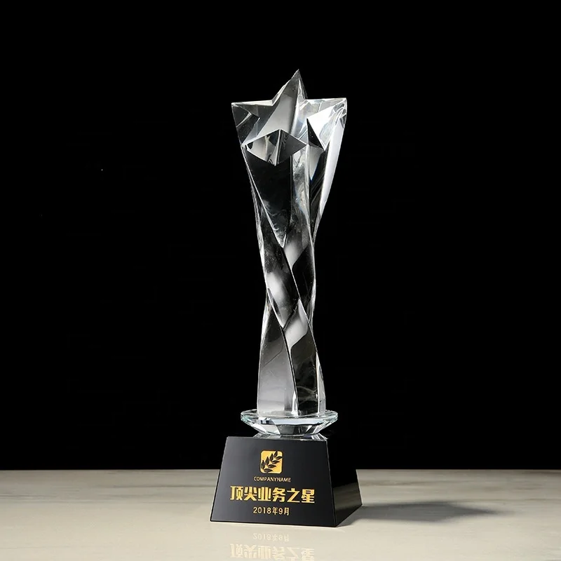 25th Anniversary Crystal Award Trophy Custom Crystal Trophy STAR Shape ...