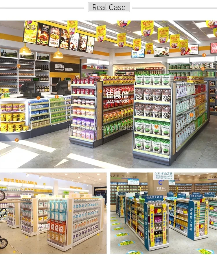 Adjustable Disassembled Mini Supermarket Gondola Shelving Retail ...