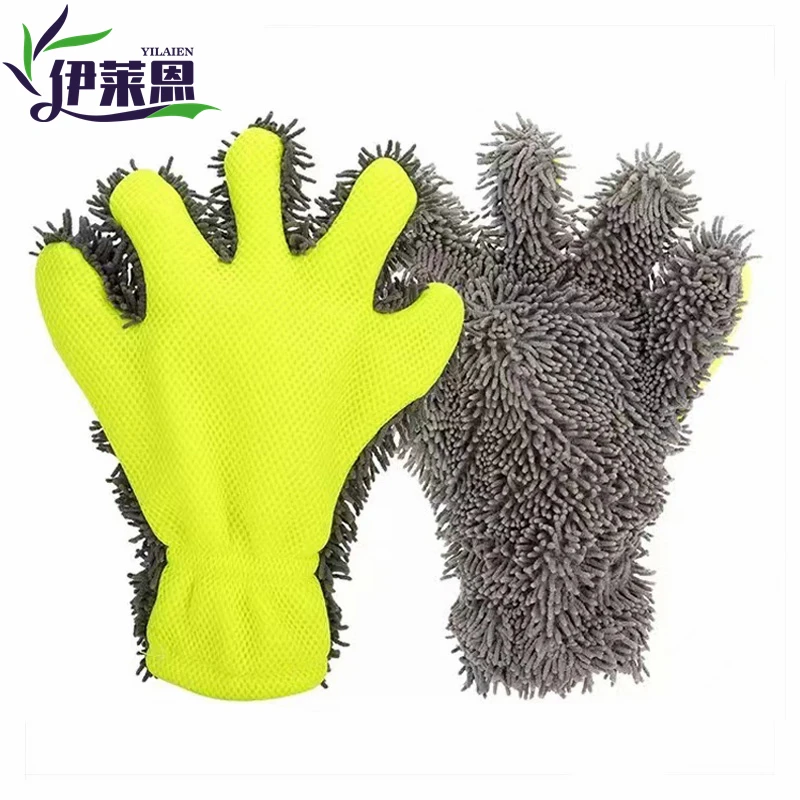 Premium Five-finger Car Wash Microfibre Mitt Excellent Cleaning Foaming ...
