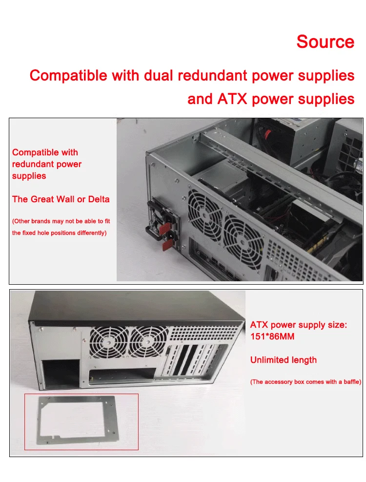 Quality Box Ipc Eatx Motherboard Redundant Dual Power Supply Rackmount Computer 4u Atx ...