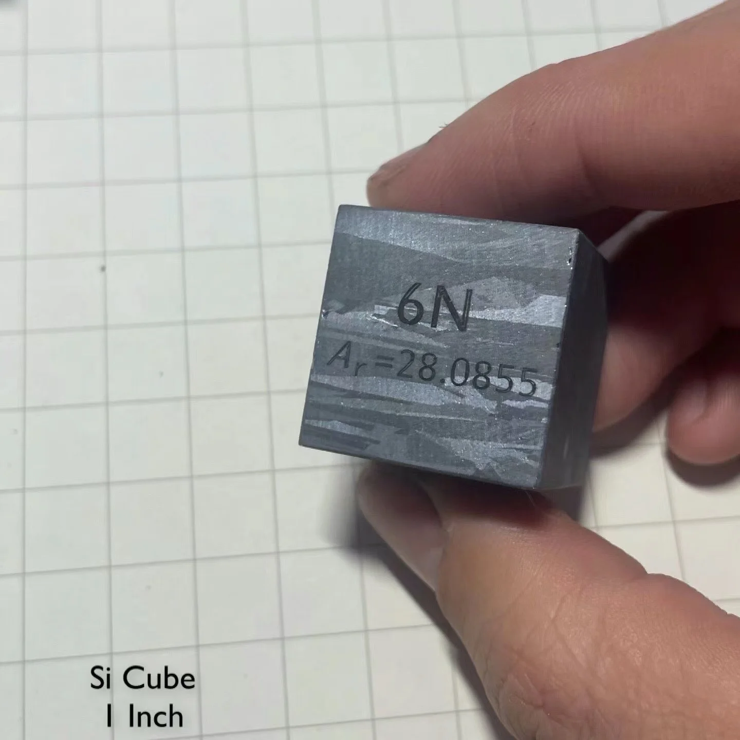 25.4mm Silicon Cube Metal - 99.9999% Pure for Element Collection