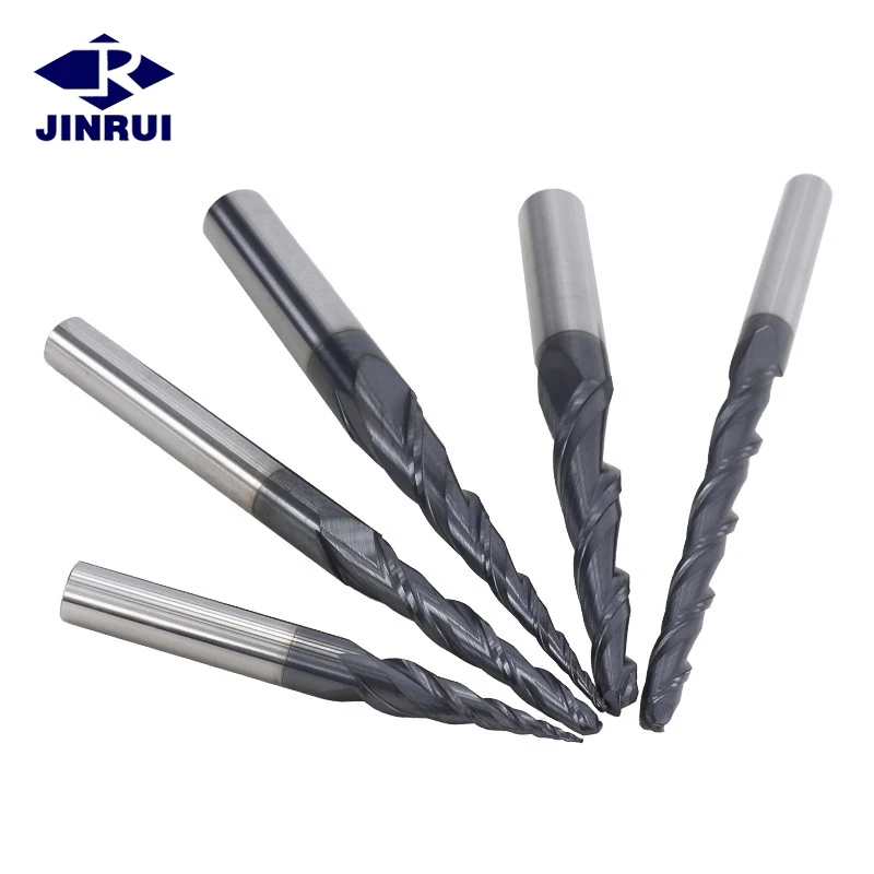 Jr134 Zrn Armor Coating 2 Flutes Solid Carbide Tapered Ball Nose End ...