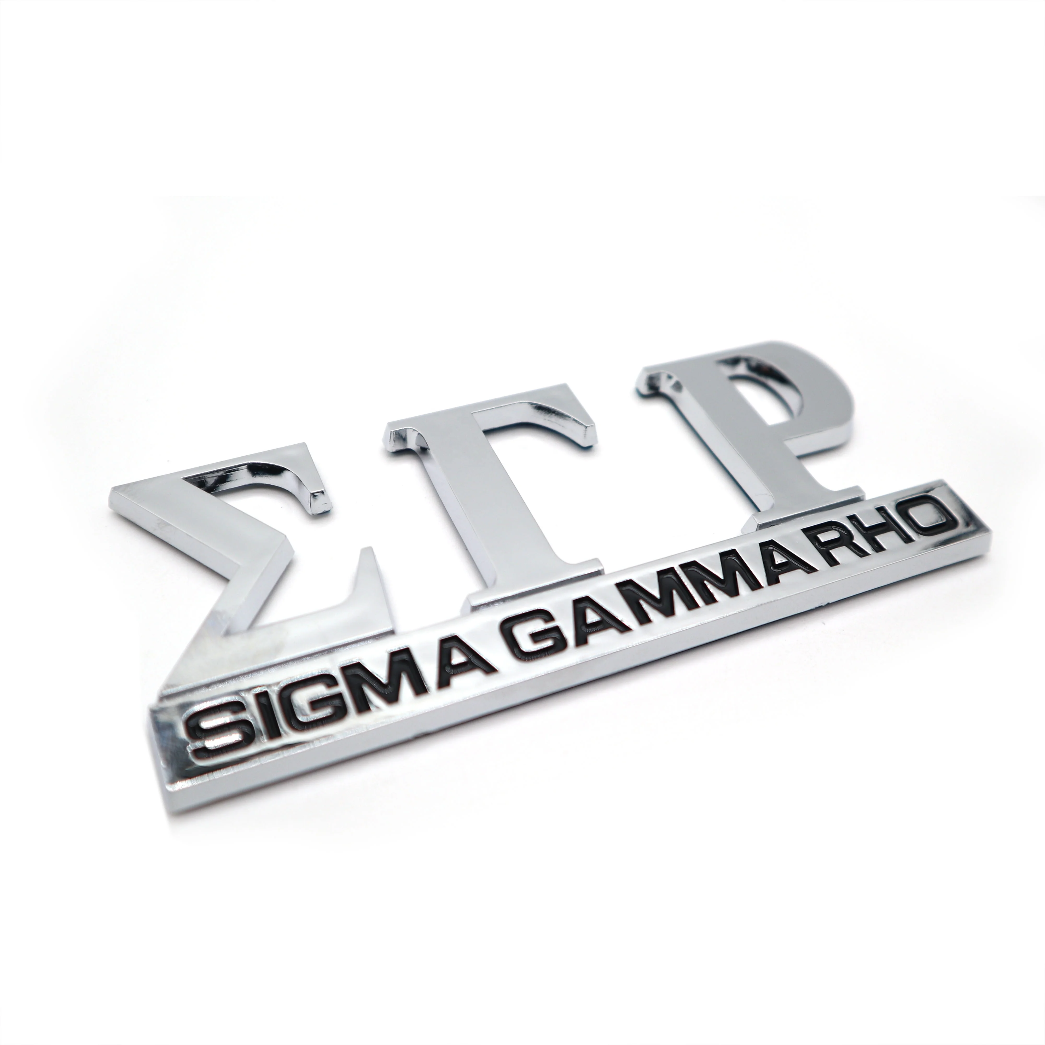 Custom Greek Letters Sigma Gamma Rho Chrome Cut Out Car Emblem - Buy ...