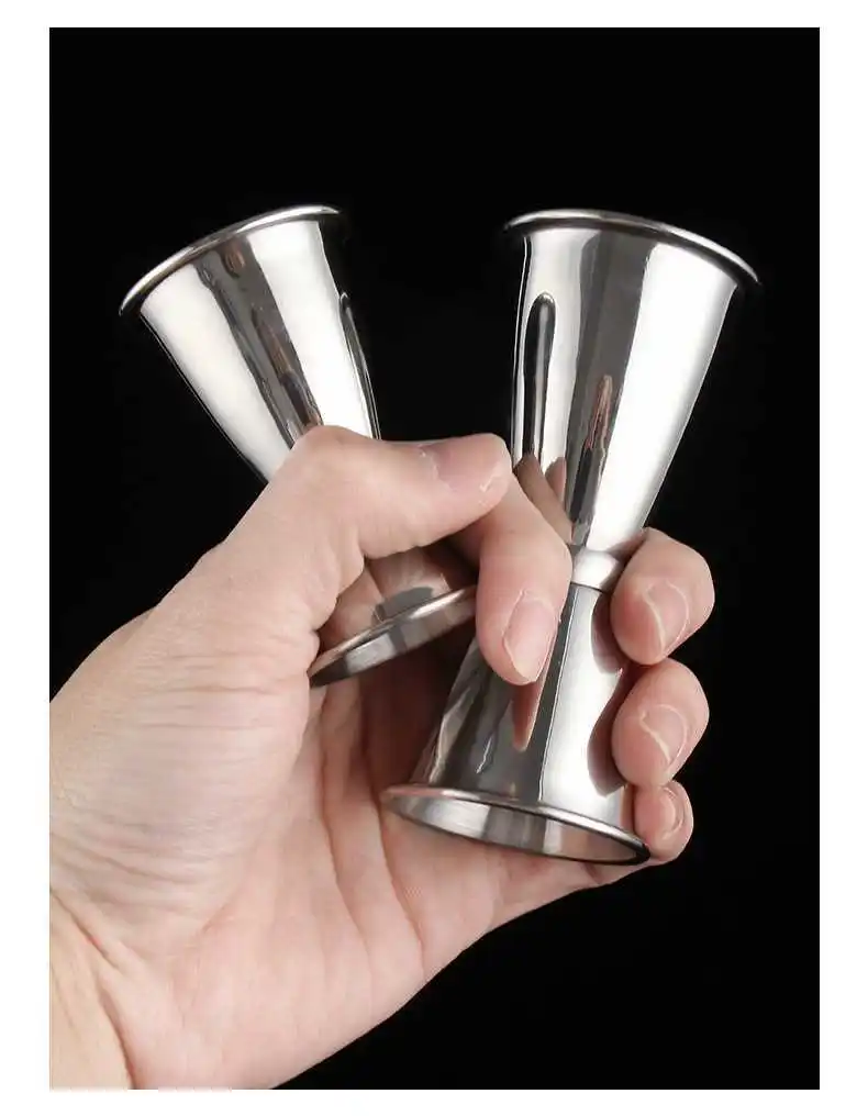 Stainless Steel Ounce Cup - Double-Ended Wine Measuring Cup