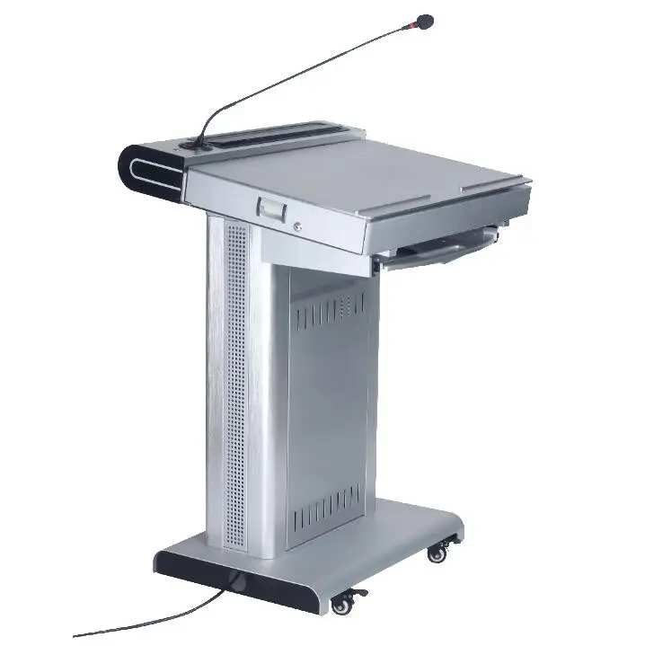 Conference Speech Table - Aluminum Body Lectern with Wheels