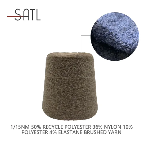 Hot Sale Fluffy Feeling Yarn 1/15nm 50% Recycle Polyester 36% Nylon 10% ...
