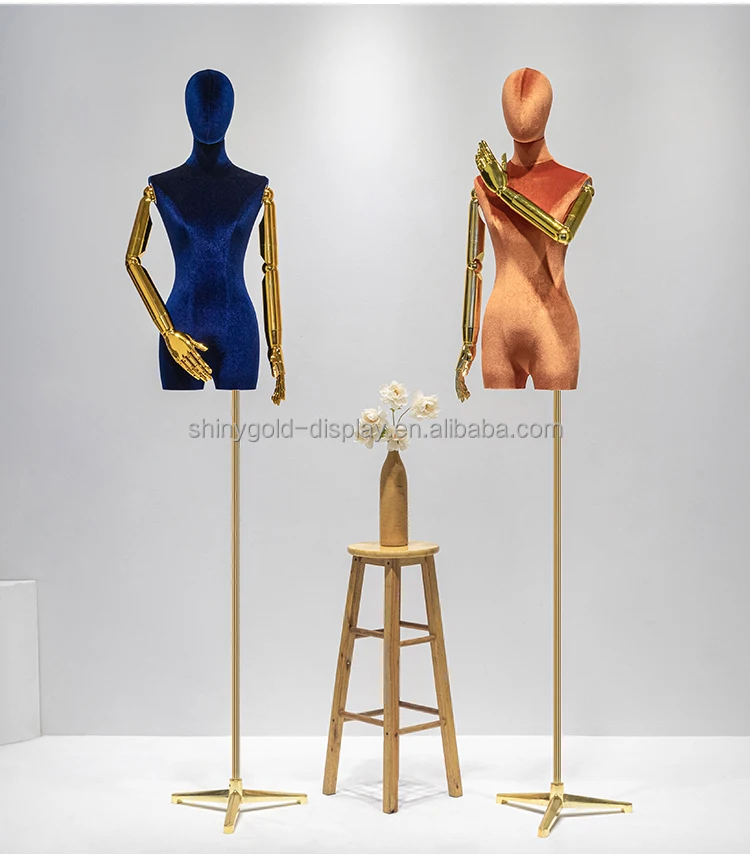 Velvet Half Body Female Mannequin - Perfect for Clothing Display