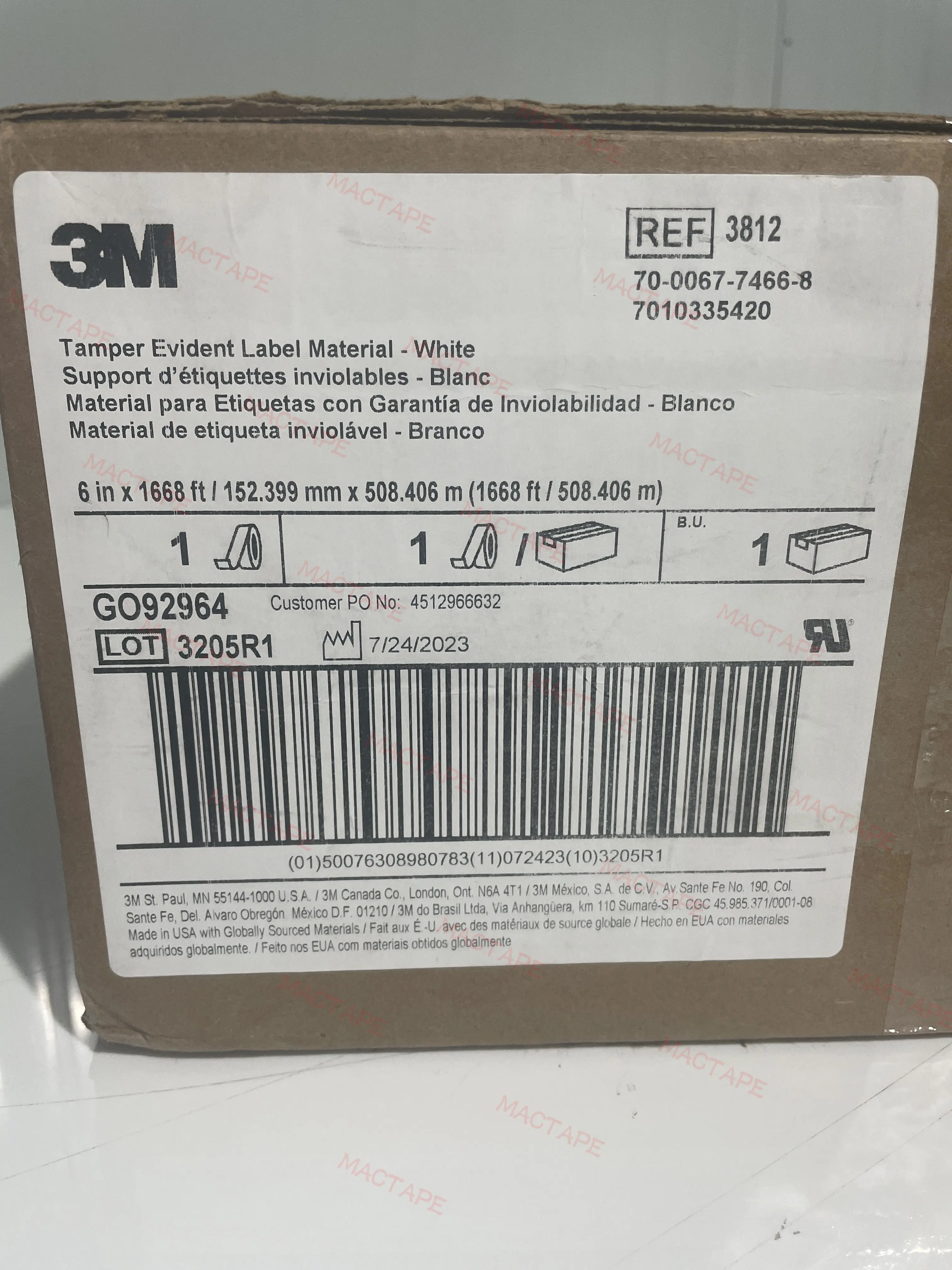 3M 3812 Tamper Evident Label Material Custom Printing Tamper Proof ...