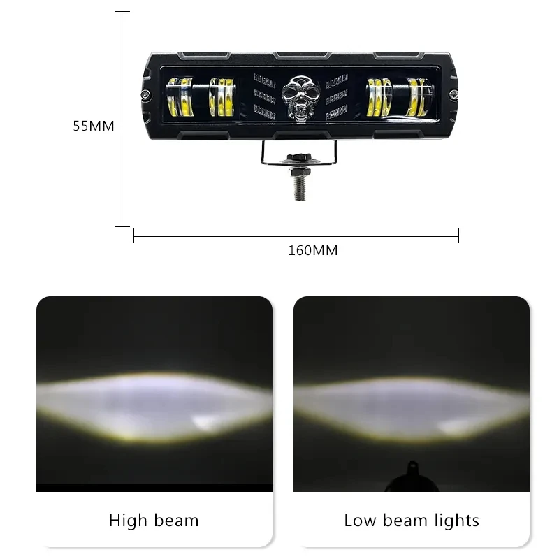 9-32v 40w Rectangle Skull Led Light Headlamp High Quality 3500lm ...