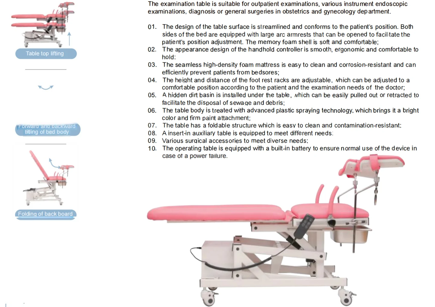 TLGY-E2 Electric Obstetrics and Gynecology Operating Examination Table ...