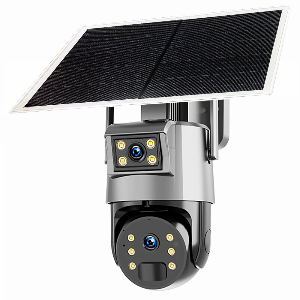4G Solar CCTV PTZ Camera - Dual Lens Outdoor Security