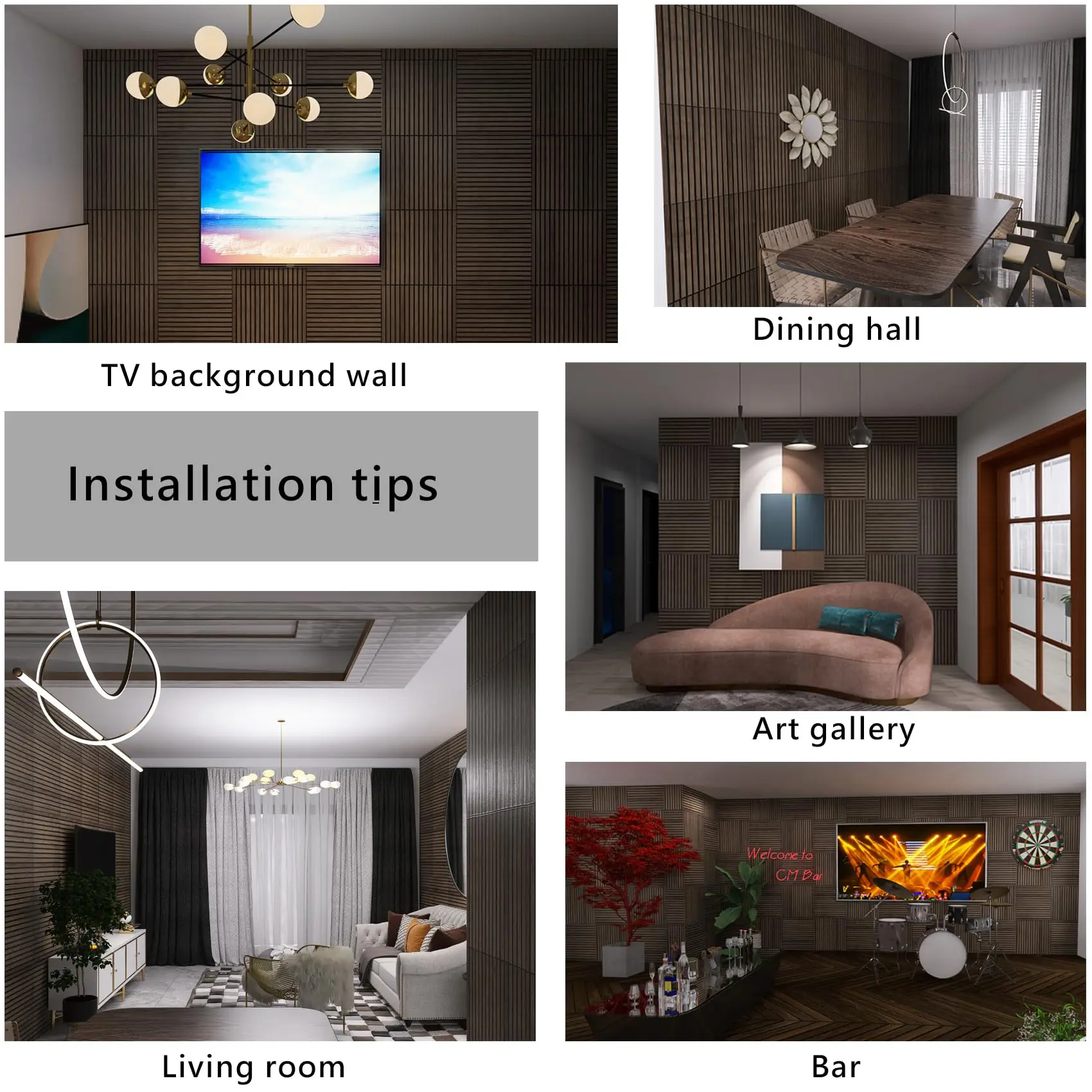 60*60cm Sound Absorption Wall Decoration - Real Wood Veneer