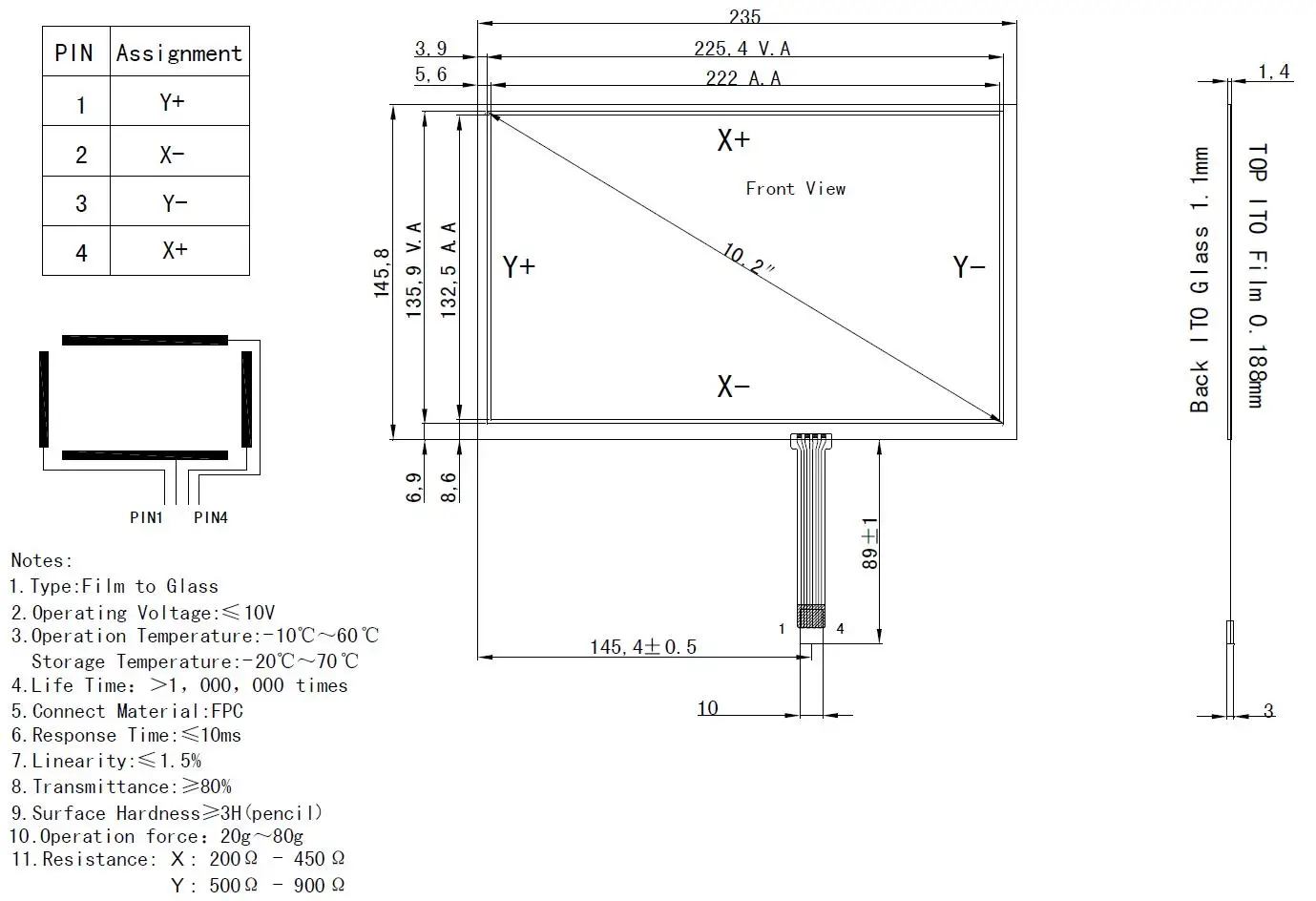 Ultra Slim Touch Screen Laptop 4 Wire Resistive Screen 8 Inch Touch ...