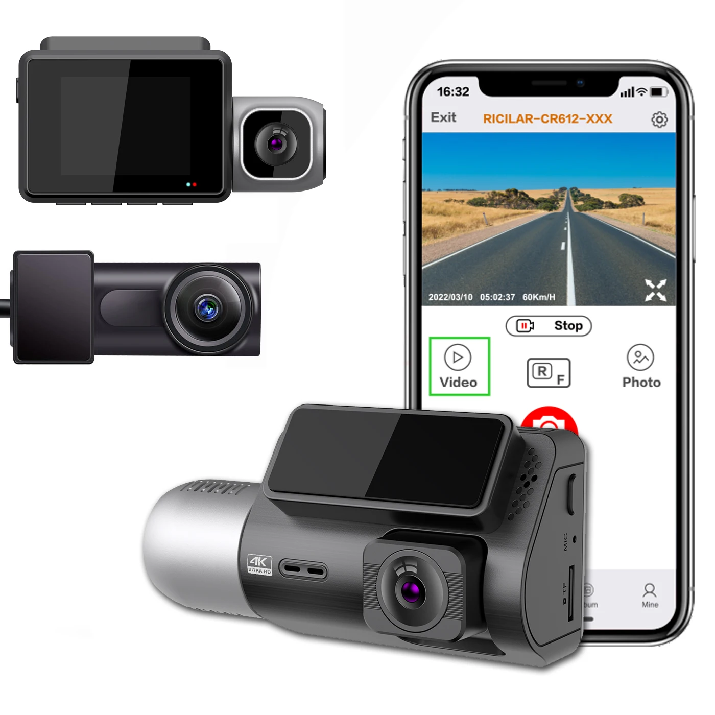 M700 Dashcam 4k Sony 335 Car Dvr Camera 4k Dash Cam 3 Lens Wifi Gps 3 ...
