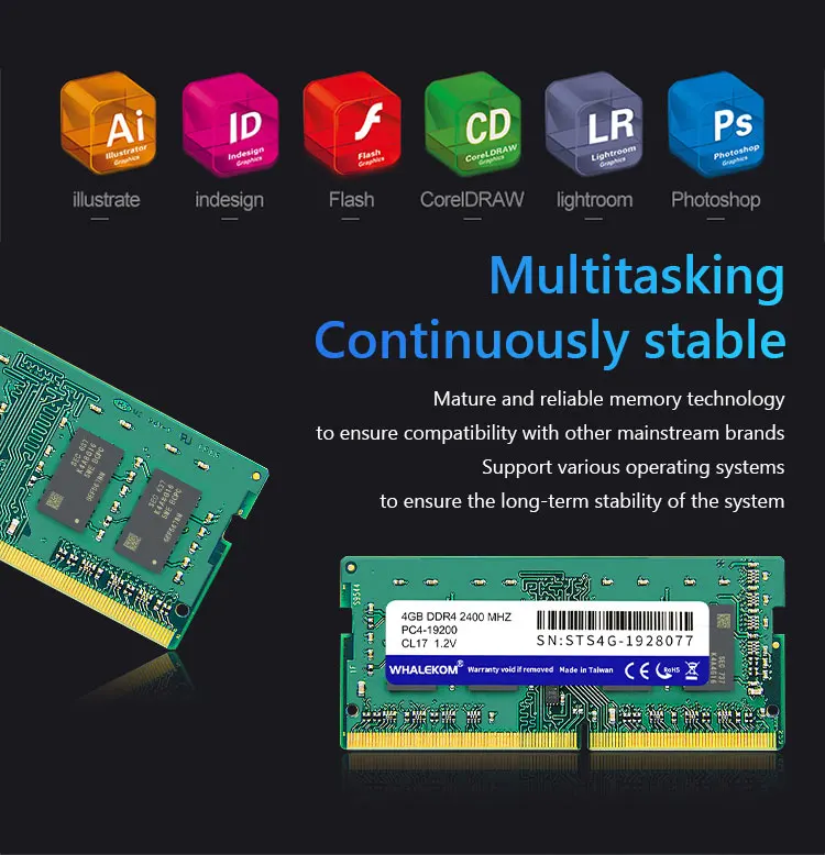 Whalekom Fcc Ce Wholesale Desktop Cpu Original Ddr4 Memory Ram 4gb On ...