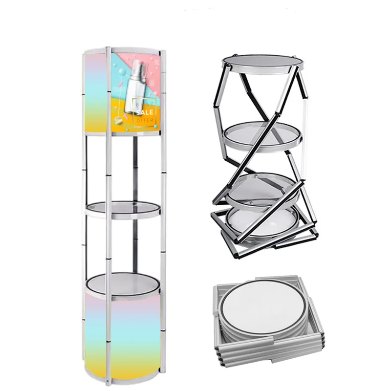 Factory 4 Layers Twisted Tower Showcase Display Stand With Led Light ...