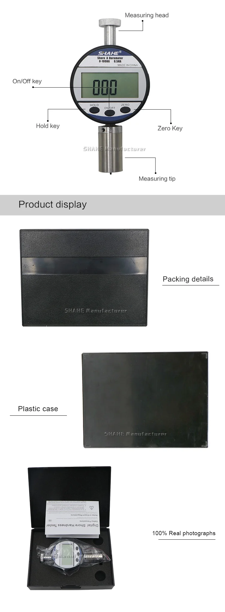 LXD-A Digital Shore Hardness Tester for Rubber Shore a Durometer Rubber ...