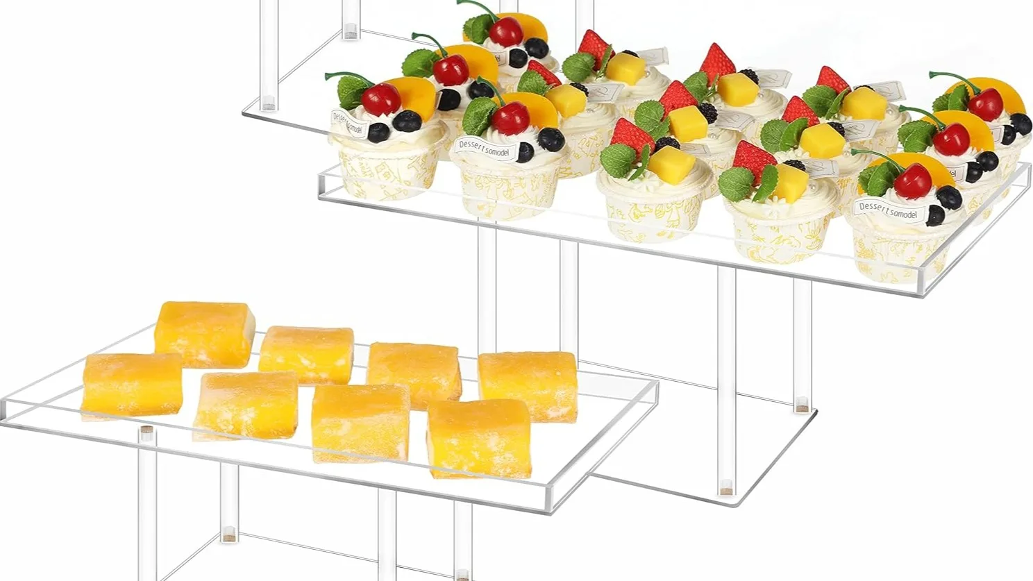 Clear Acrylic Dessert Cake Buffer Table Riser Food Serving Trays Custom ...