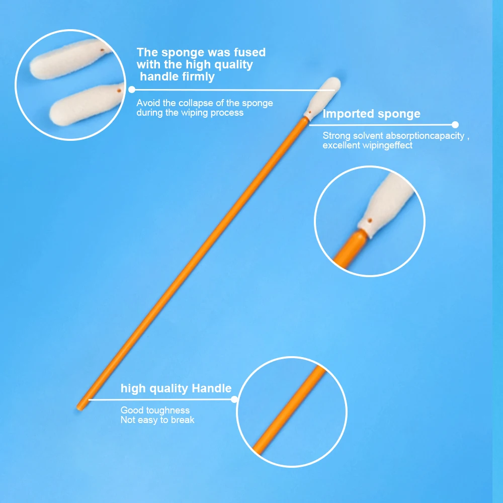 163mm Overlong Length Open-cell Sponge Swabsticks For Cleanroom Lint ...