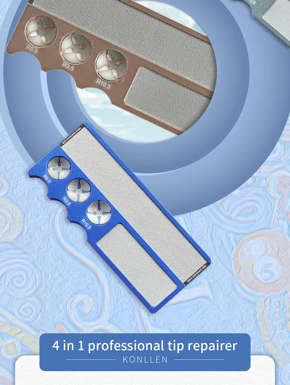 4-in-1 Carbon Steel Billiard Cue Tip Shaper Tool & Accessory