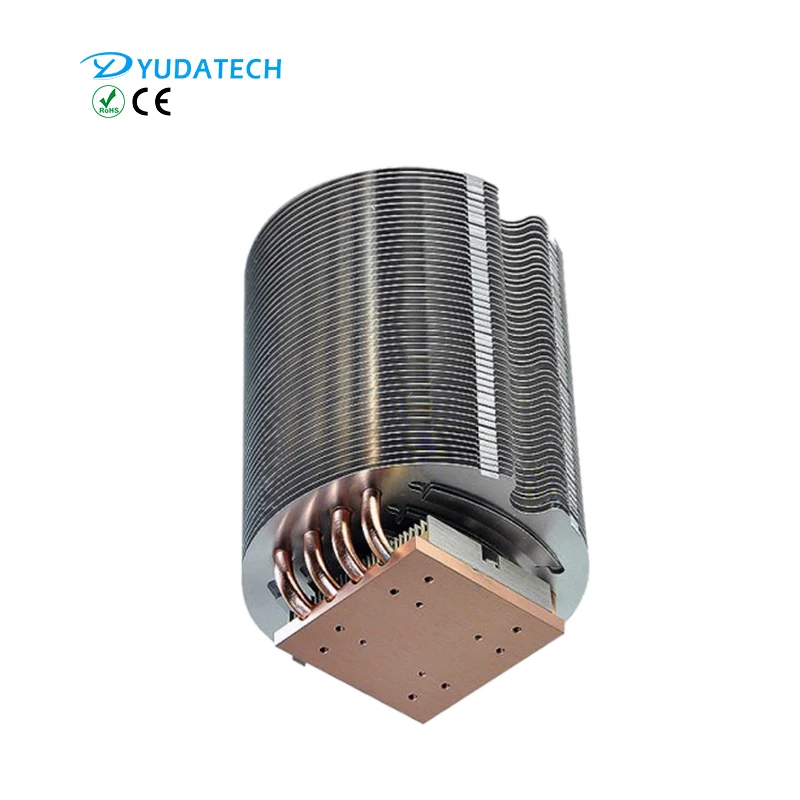 Custom Copper Heat Pipe Stamped Aluminum Finned Heatsink Cob Led ...