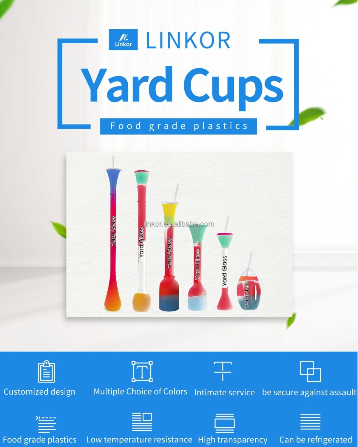 24oz Slush Yard Cups Custom Eco-Friendly American Style Plastic Tea Cup ...