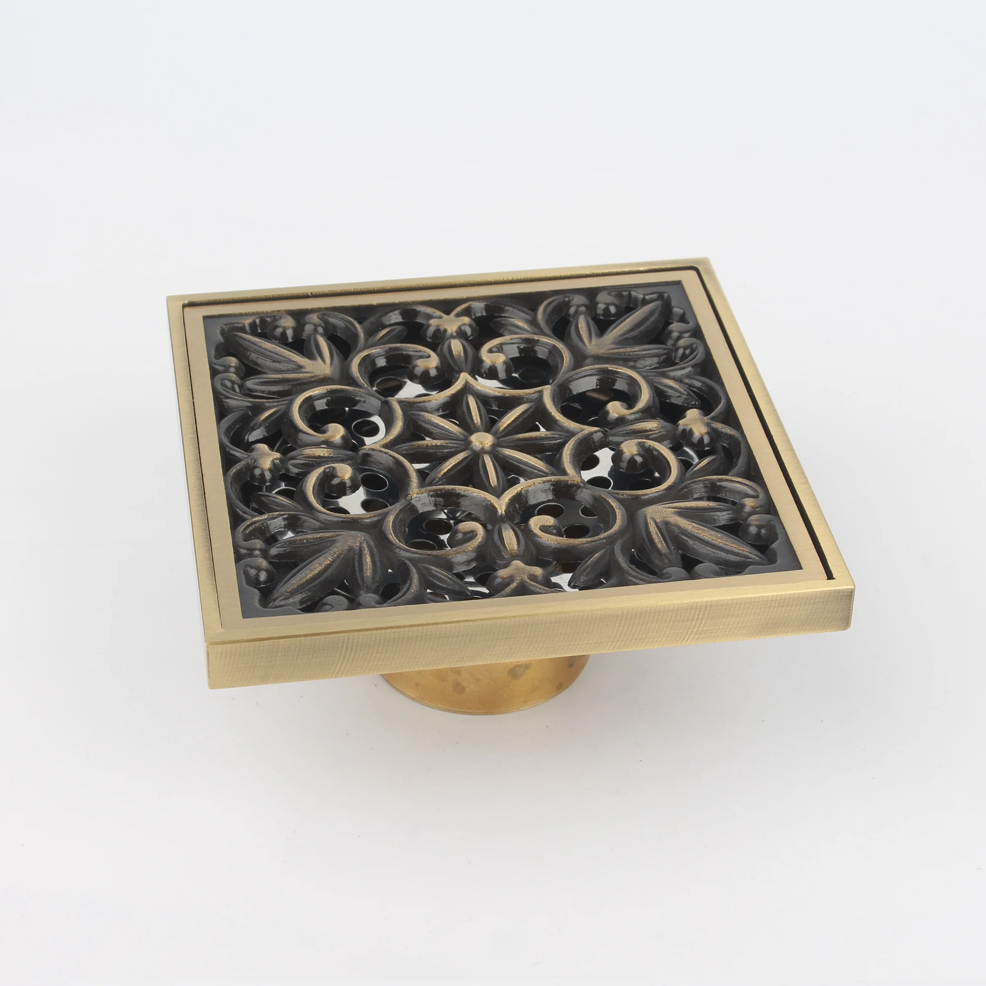 Modern 4-Inch Square Solid Brass Shower Ground Drainer Oil Rubbed ...