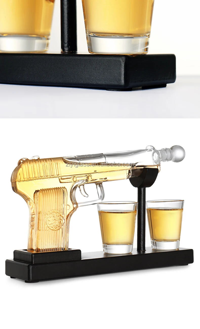 New Style High Borosilicate Glass Decanter Set Custom Gun Glass ...