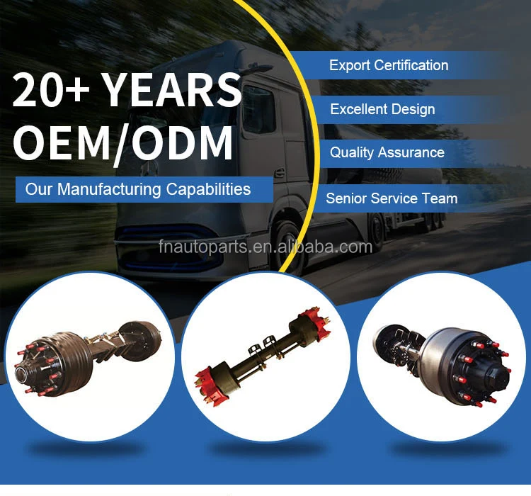 New Heavy Duty 14T & 16T Drum Type Axle for Semi Trailer with 1850 mm ...