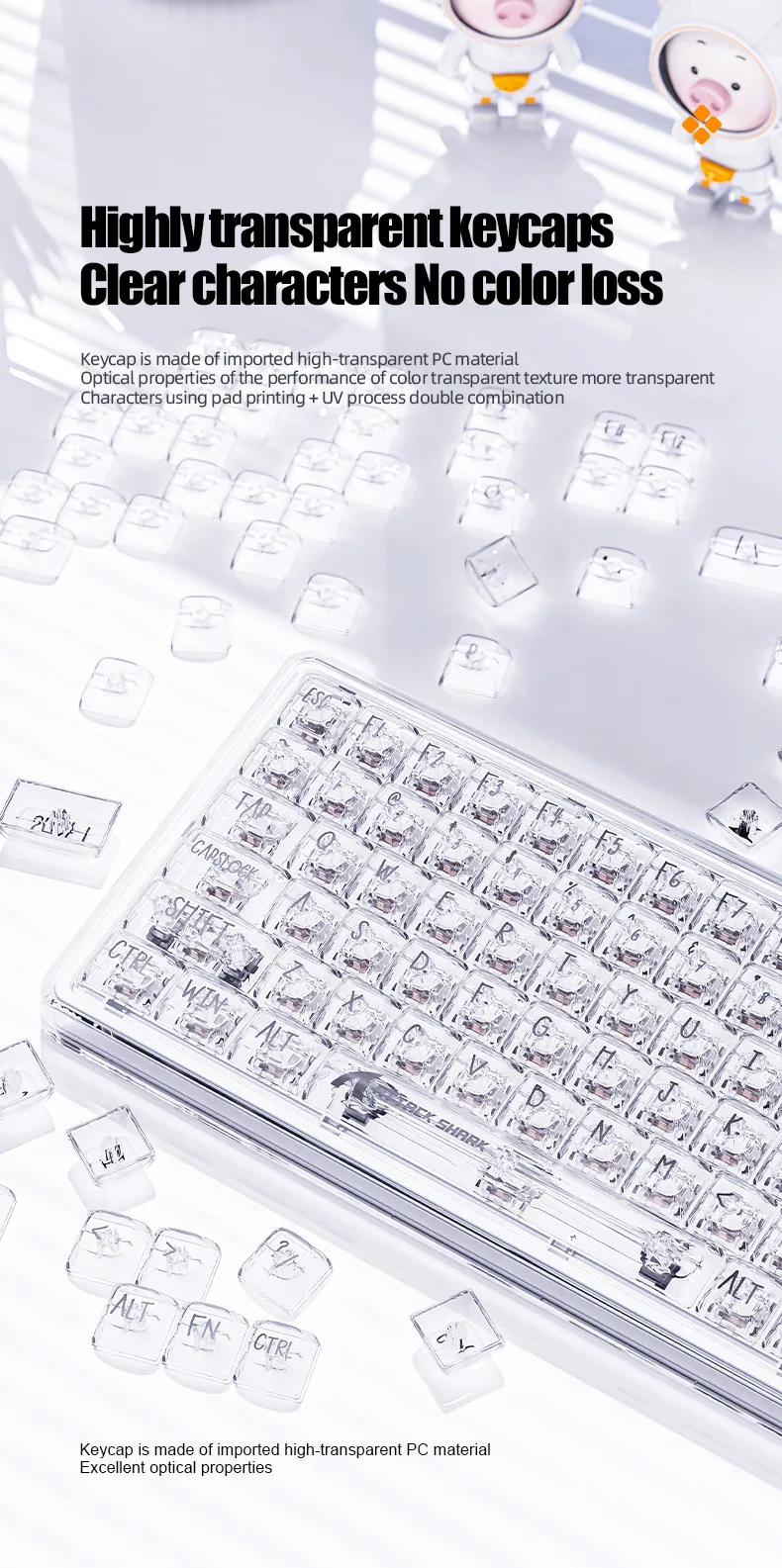 Attack Shark K75 Transparent Mechanical Keyboard Customized Wired Rgb ...