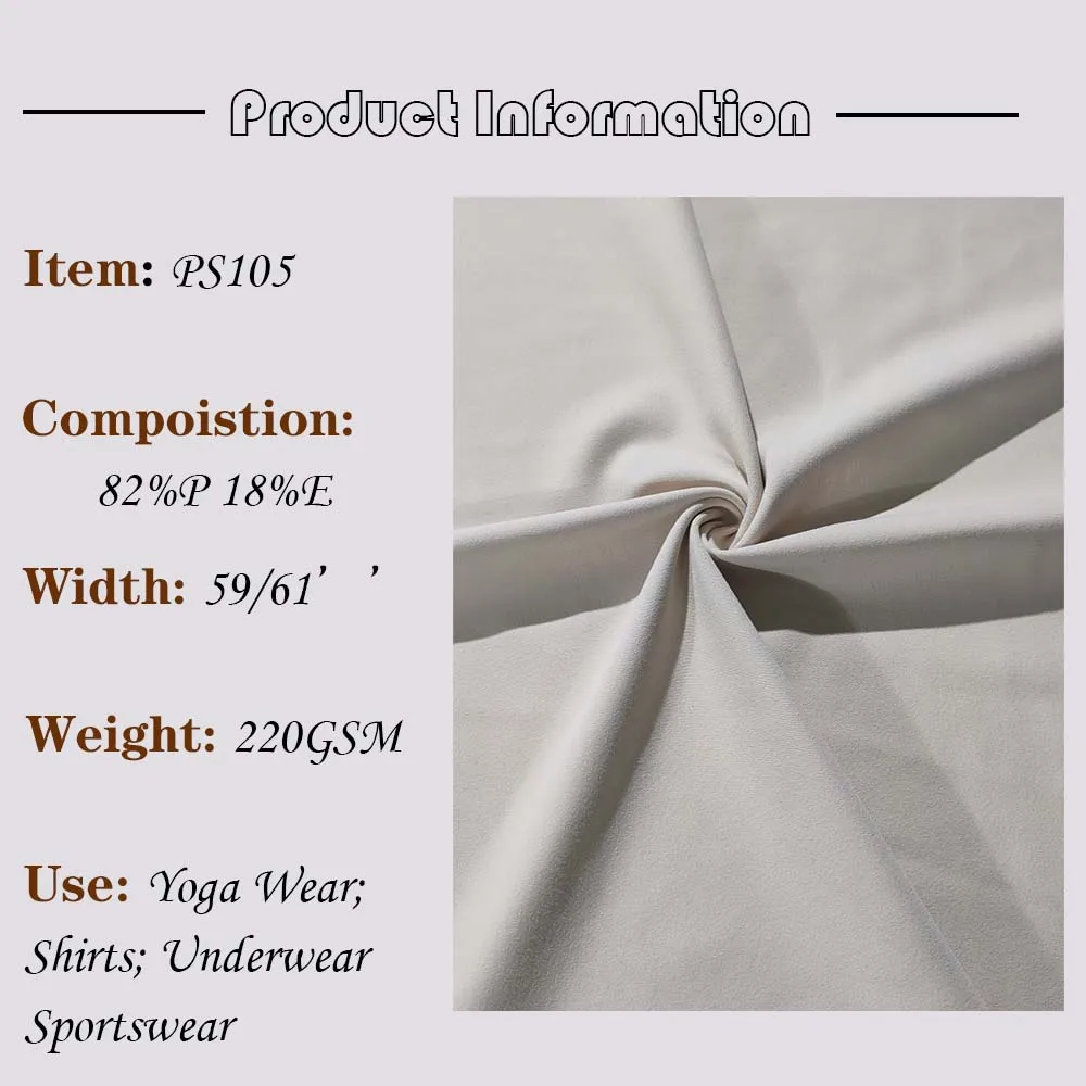 82% Polyester 18% Elastane Spandex Double Brush Poly Fabric