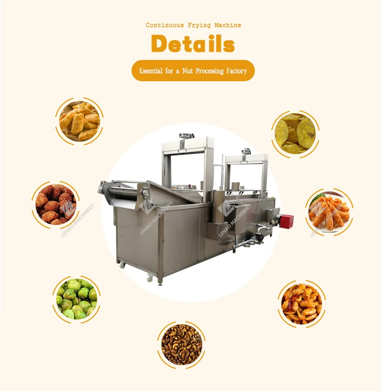 Easy Operation Continuous Frying Machine Line Coated Peanut Snack Food ...