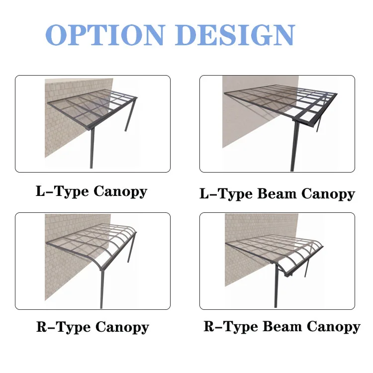 Modern Outdoor Aluminum Patio Cover Aluminum Frame Balcony Rain Canopy ...