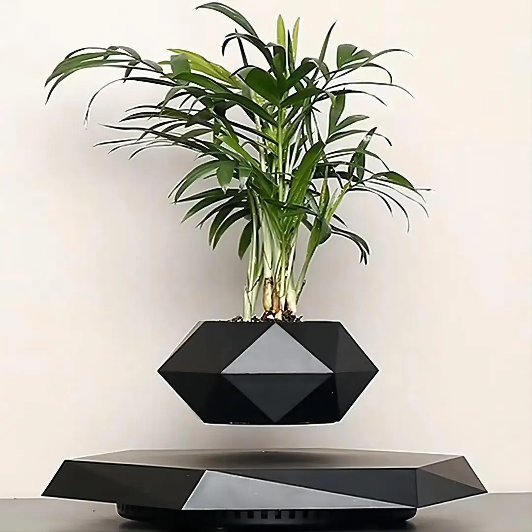 Magnetic Levitating Bonsai Pot - Rotating Flower Stand