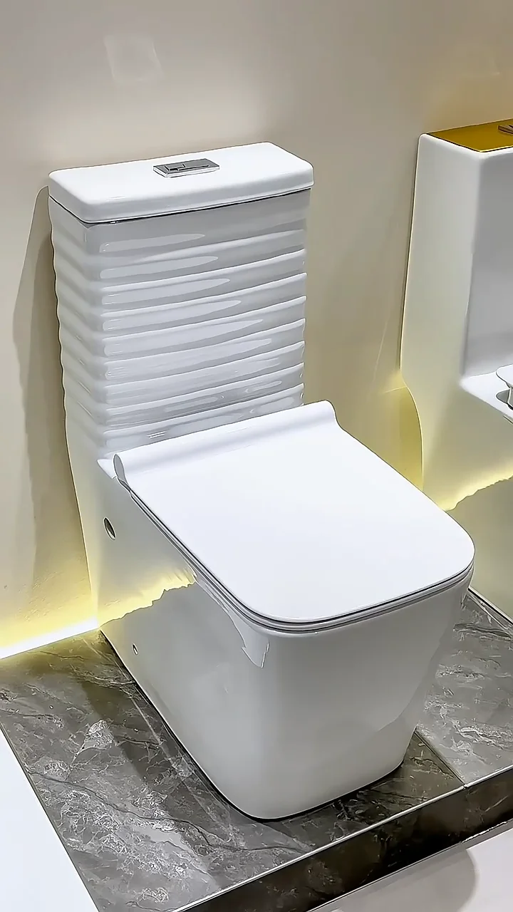 Luxury New Wave Pattern Pumping Integrated Siphon Flush Ceramic ...