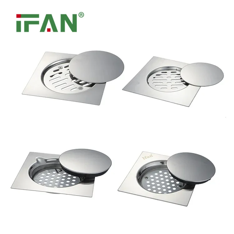 Ifan Anti-odor Stainless Steel Square Shower Floor Drain Cover Sliver ...