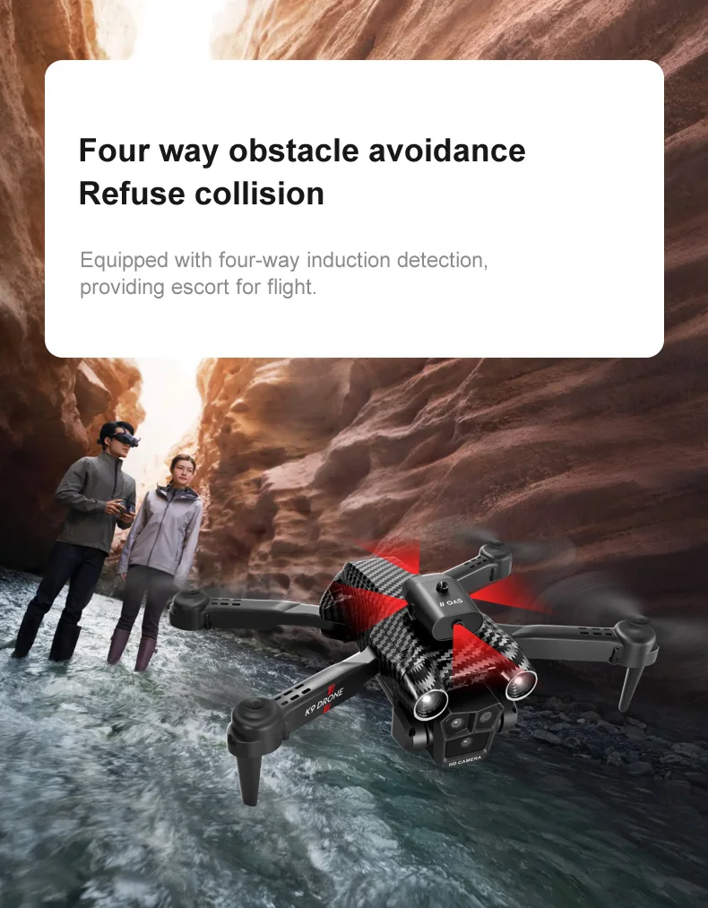 Top Quality Optical Flow K9 Max 4K Drone - Foldable RC Quadcopter