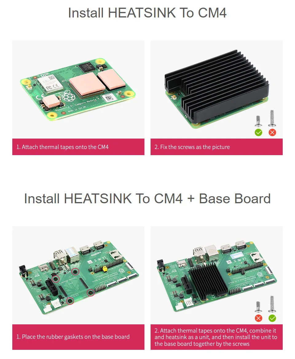 Dedicated Aluminum Heatsink For Raspberry Pi Compute Module 4 Cm4,With ...